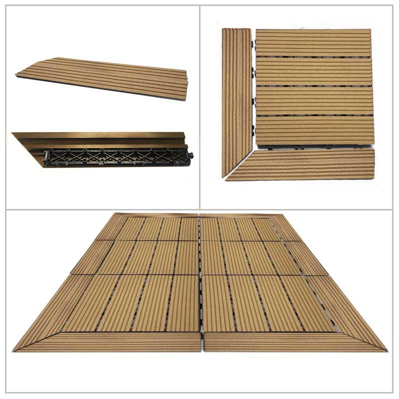 WPC Decking Tile - Corner Ramp - Natural – Flecor Australia