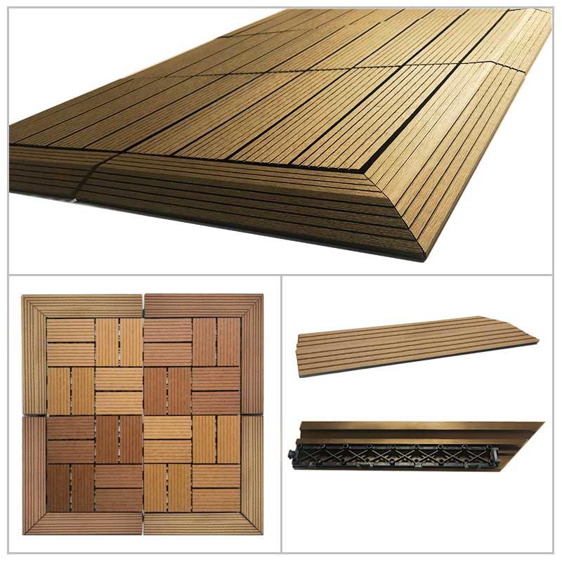 WPC Decking Tile - Corner Ramp - Natural – Flecor Australia